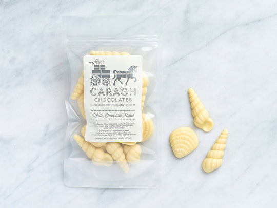 White Chocolate Shells – Caragh Chocolates